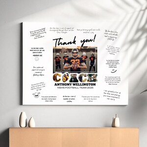 Football COACH Signing Frame Canva TEMPLATE Custom Photo Collage Sports ...