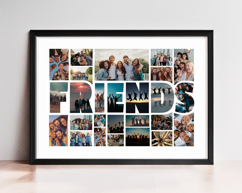 Editable 26-photo FRIENDS Collage TEMPLATE Custom DIY Printable ...