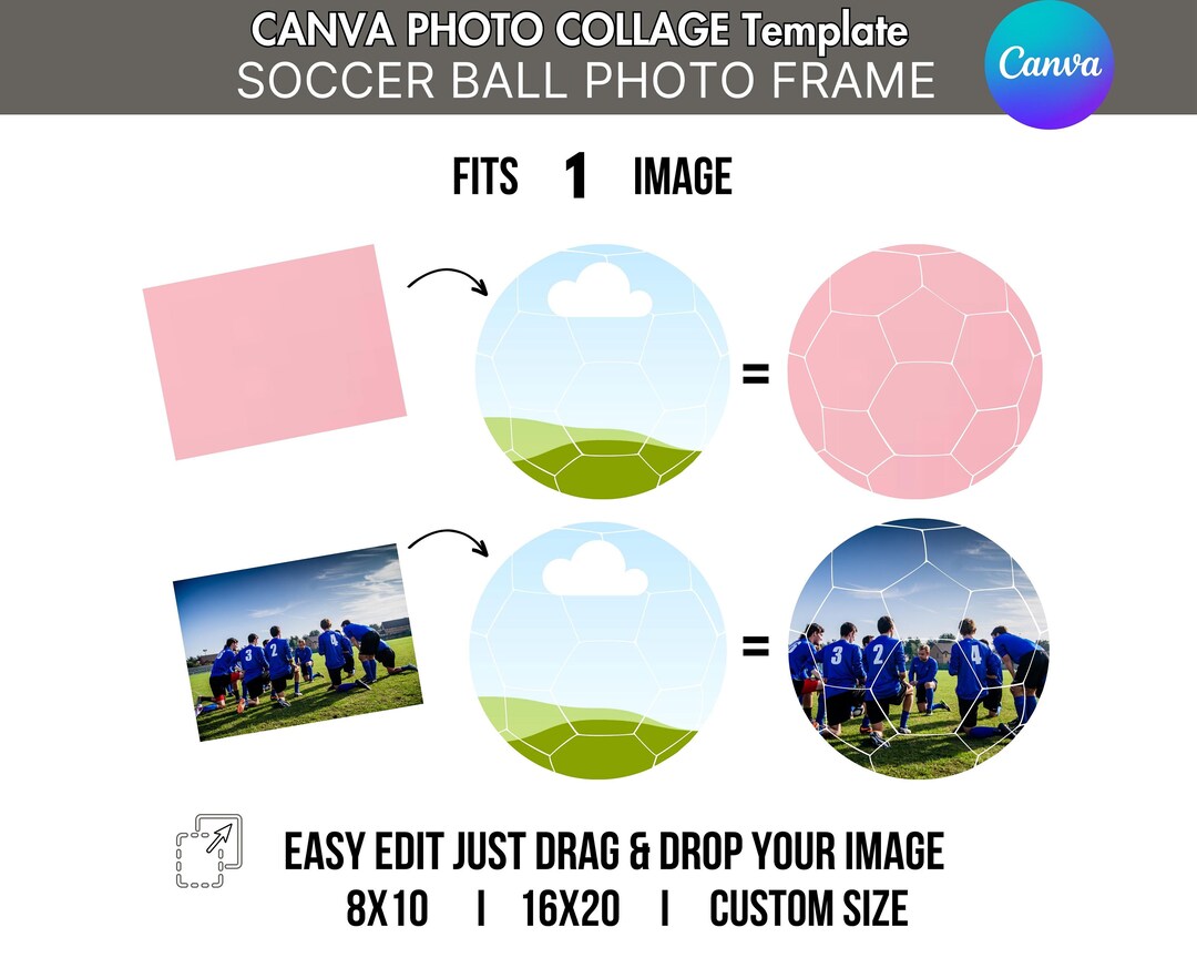 SOCCER Ball Photo Frame TEMPLATE Sports Design Football Team - Etsy