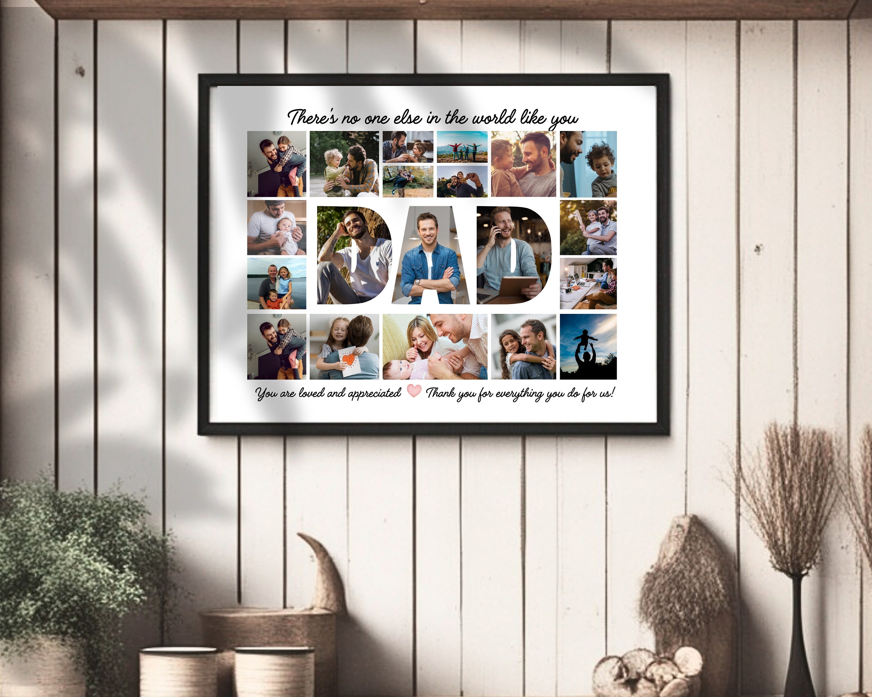 Editable 20-photo DAD Collage Canva TEMPLATE Printable Custom DIY ...