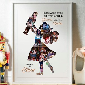 Editable Nutcracker Ballet CLARA Photo Collage Grid Frame TEMPLATE ...