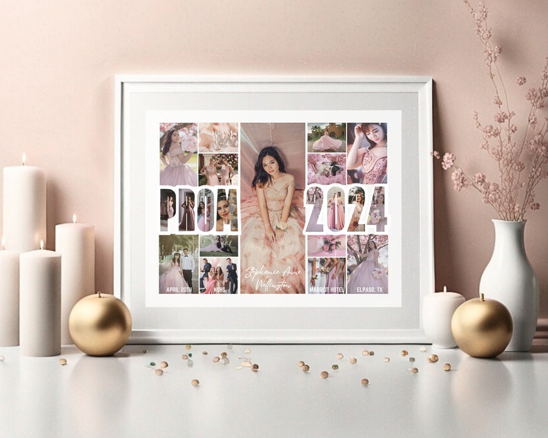 Editable PROM 2024 Photo Collage Poster TEMPLATE 21-picture DIY ...