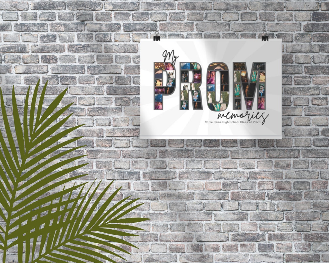 Editable PROM Word Portrait Photo Collage Poster Art Wall - Etsy