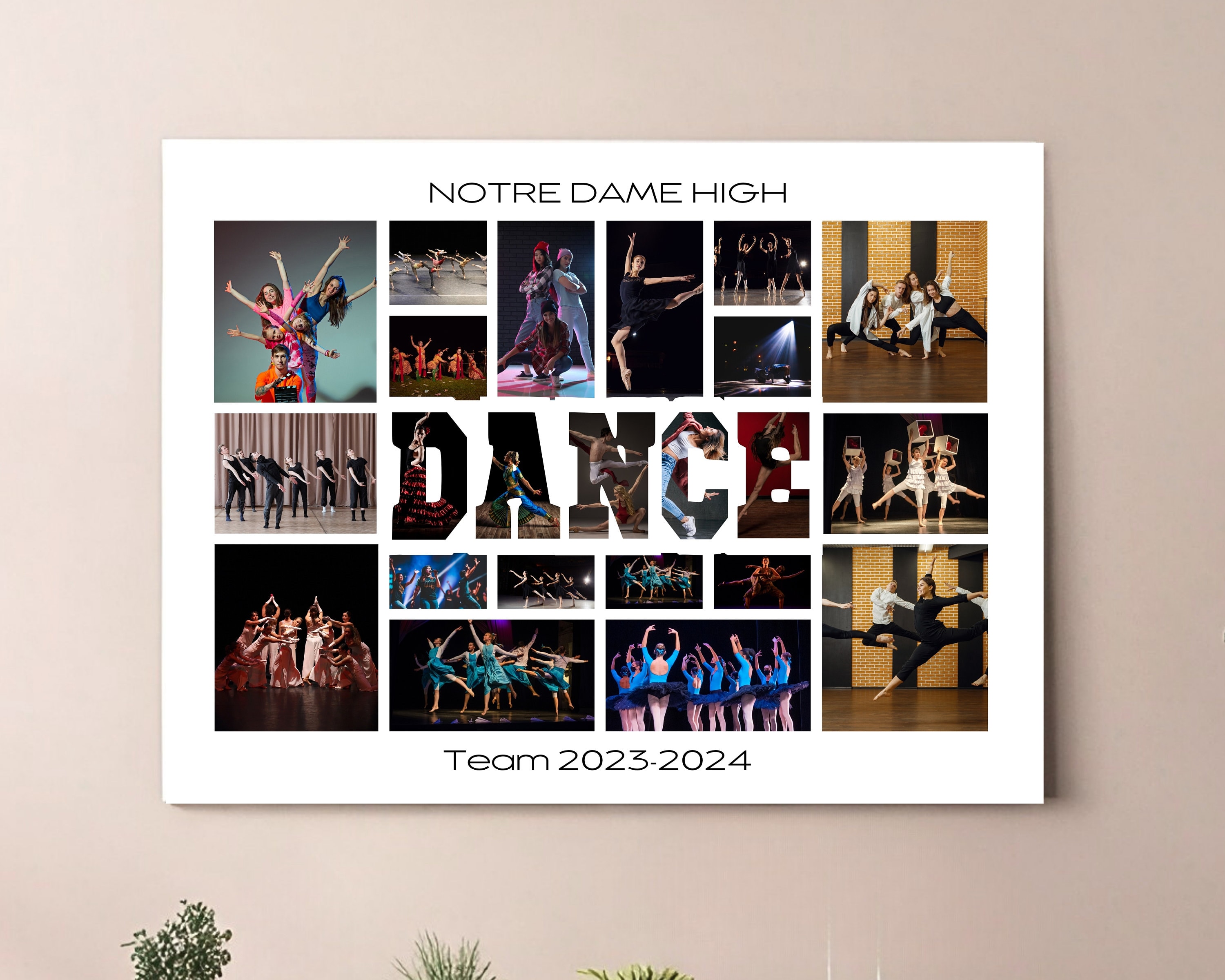 Editable 23-photo DANCE Word Collage Canva TEMPLATE Varsity Team Poster ...