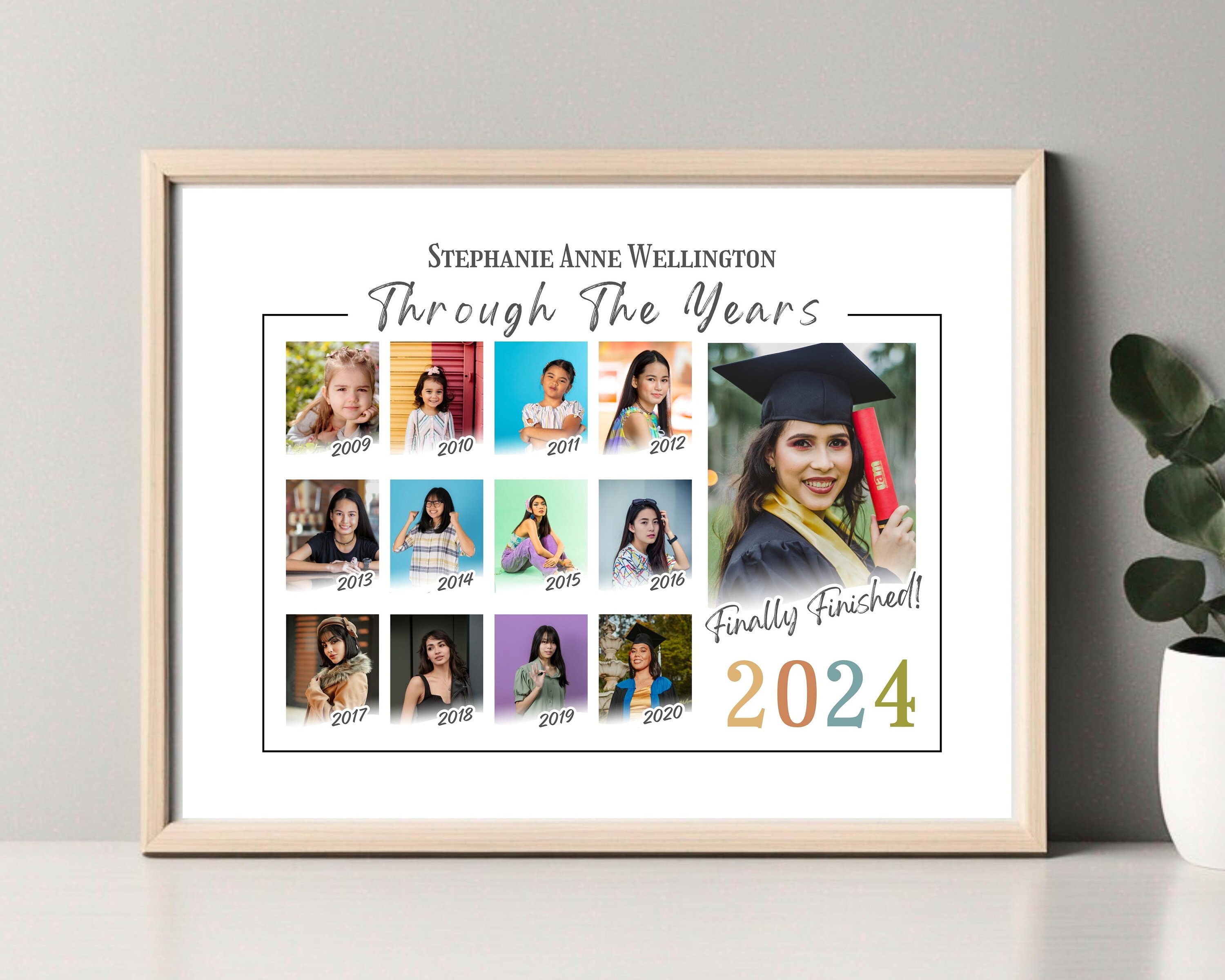 2024 Graduation Photo Collage TEMPLATE Portrait Storyboard Poster Gift ...