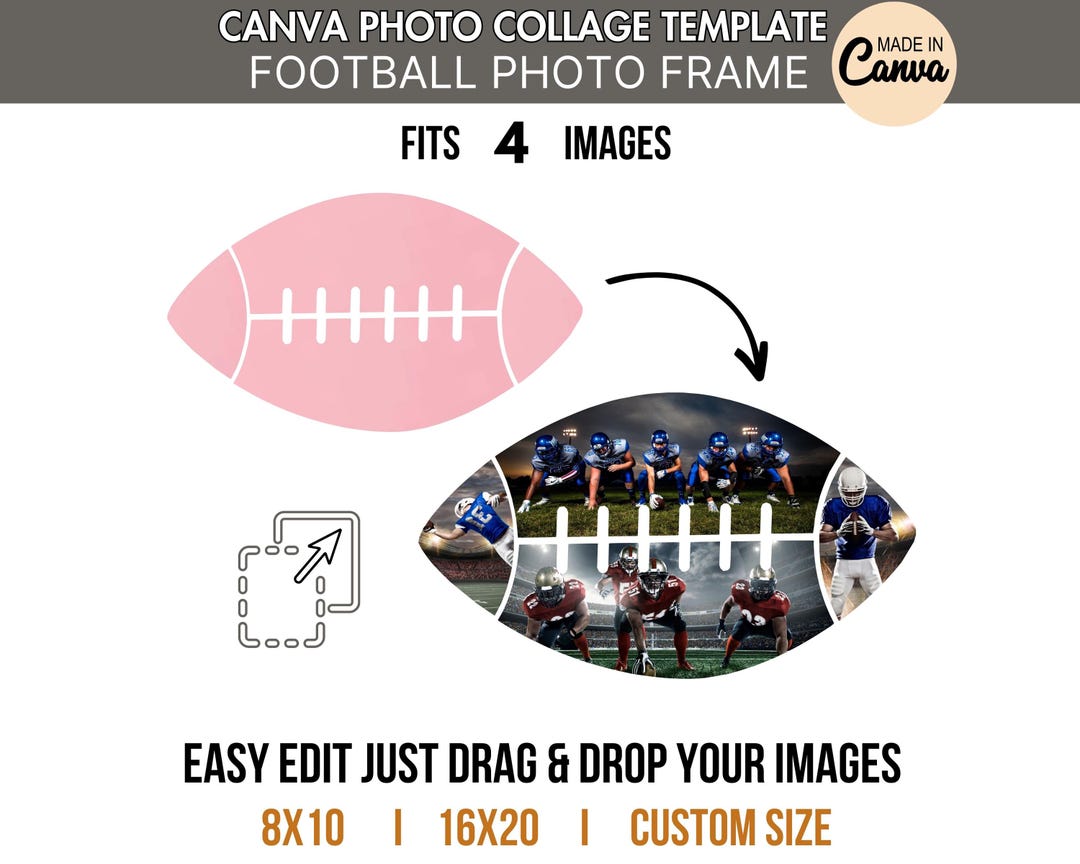 FOOTBALL Photo Frame TEMPLATE Sports Team Poster Banner Sign Custom ...