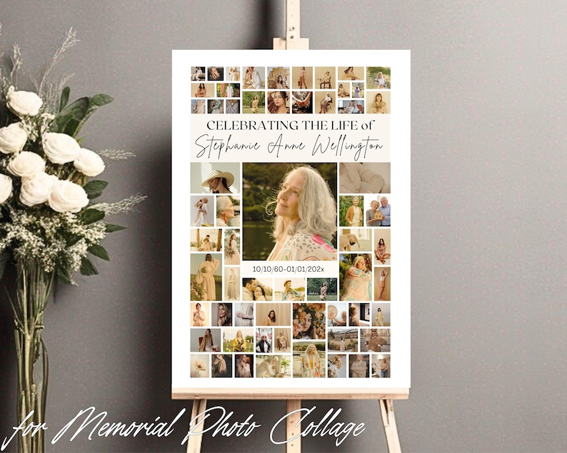 60-picture Photo Collage TEMPLATE, Any Occasion Printable Big ...