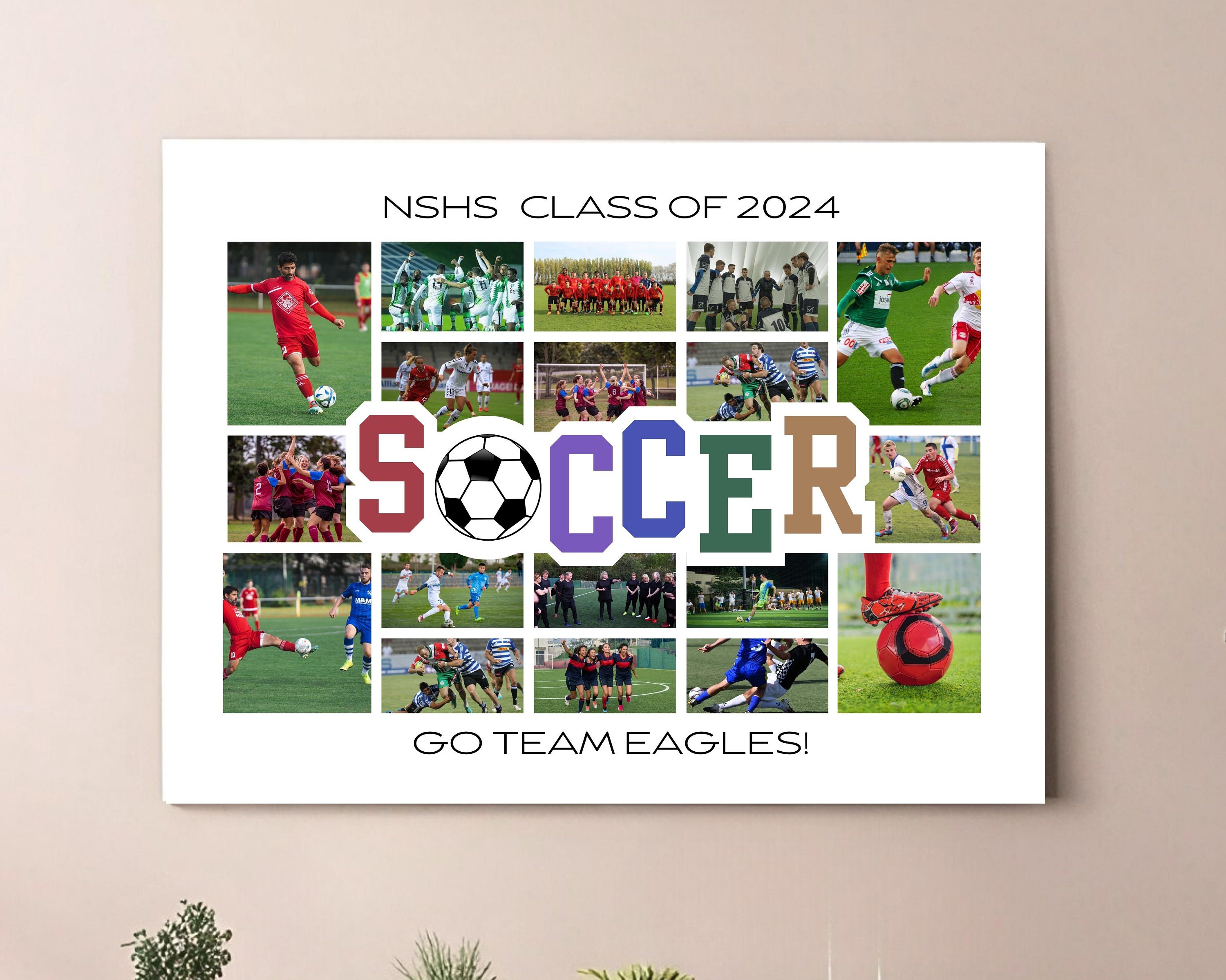 Editable 18-photo SOCCER Collage Canva TEMPLATE Sports Team Poster ...