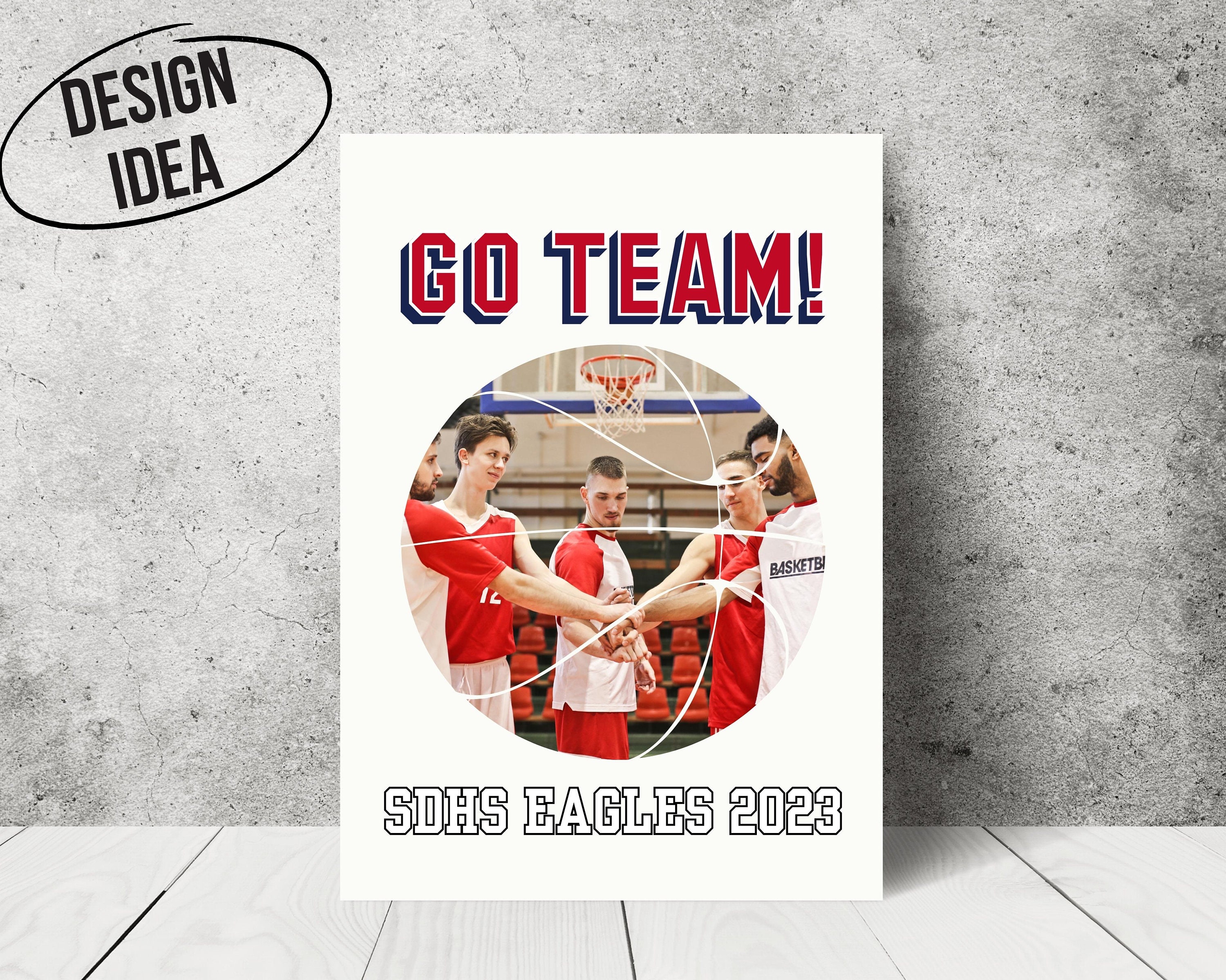 BASKETBALL Photo Frame TEMPLATE Sports Design Team Poster - Etsy