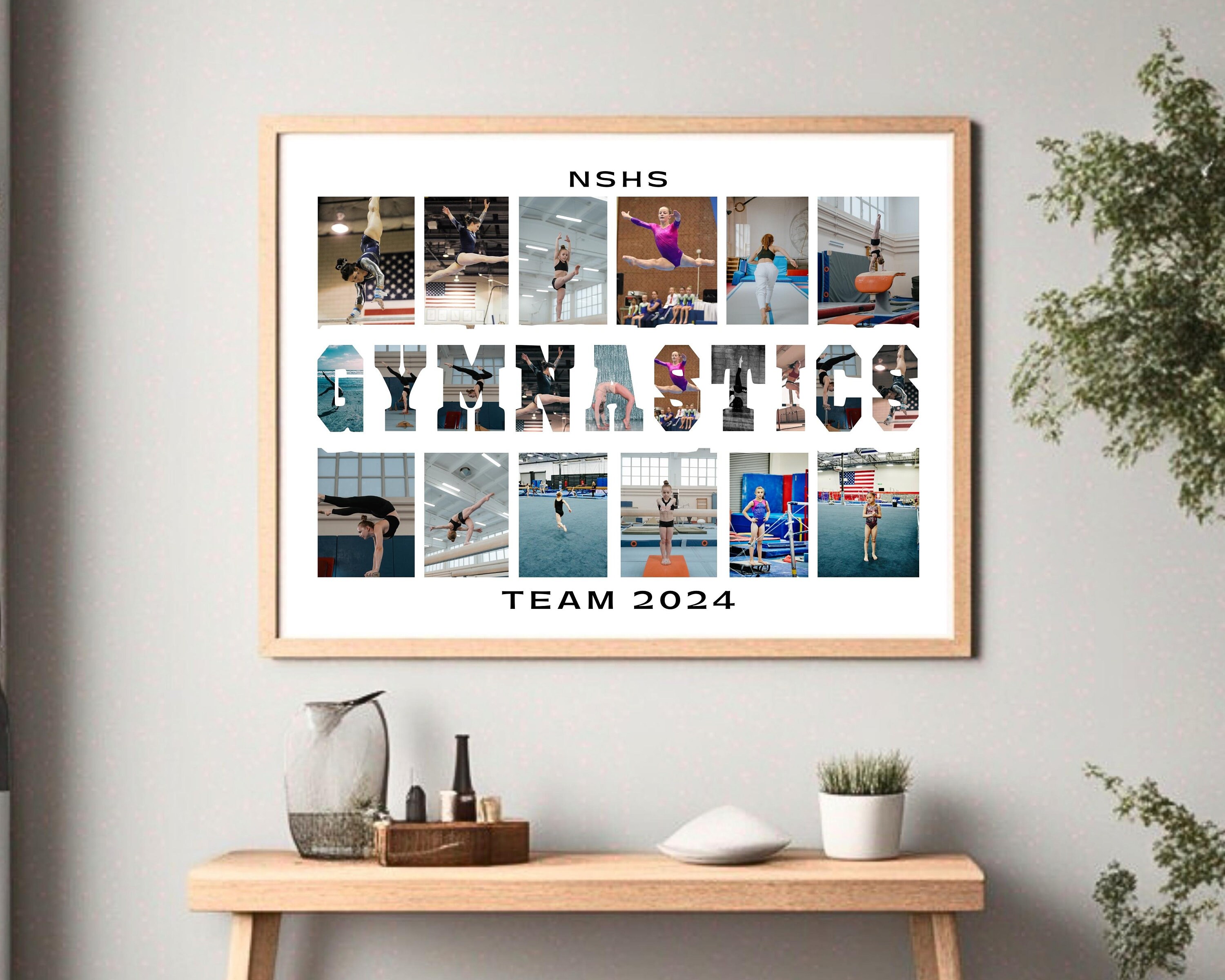 Editable 22-photo GYMNASTICS Collage Canva TEMPLATE Sports Team Poster ...