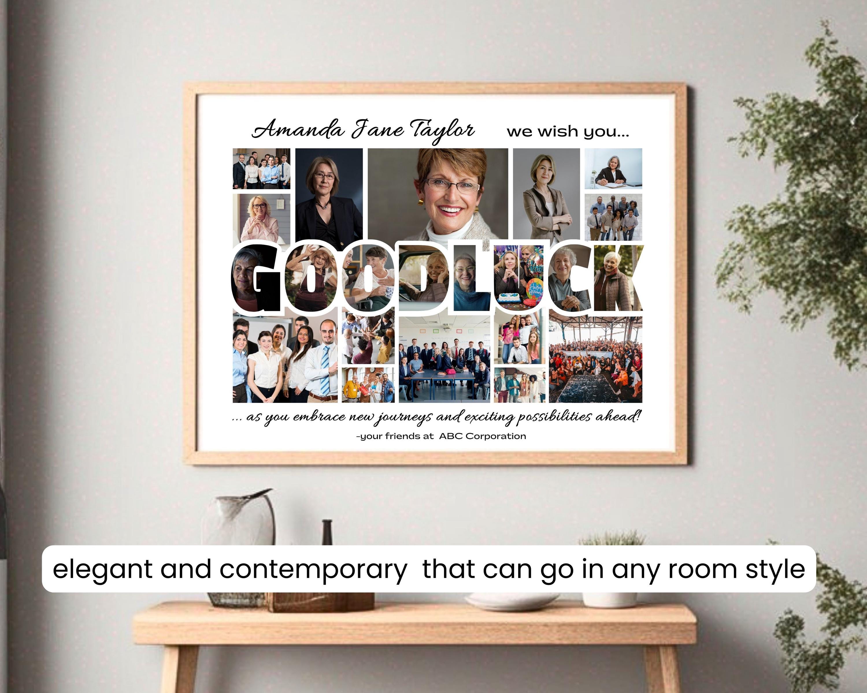 Editable Good Luck Photo Collage Canva TEMPLATE, Printable Going Away ...