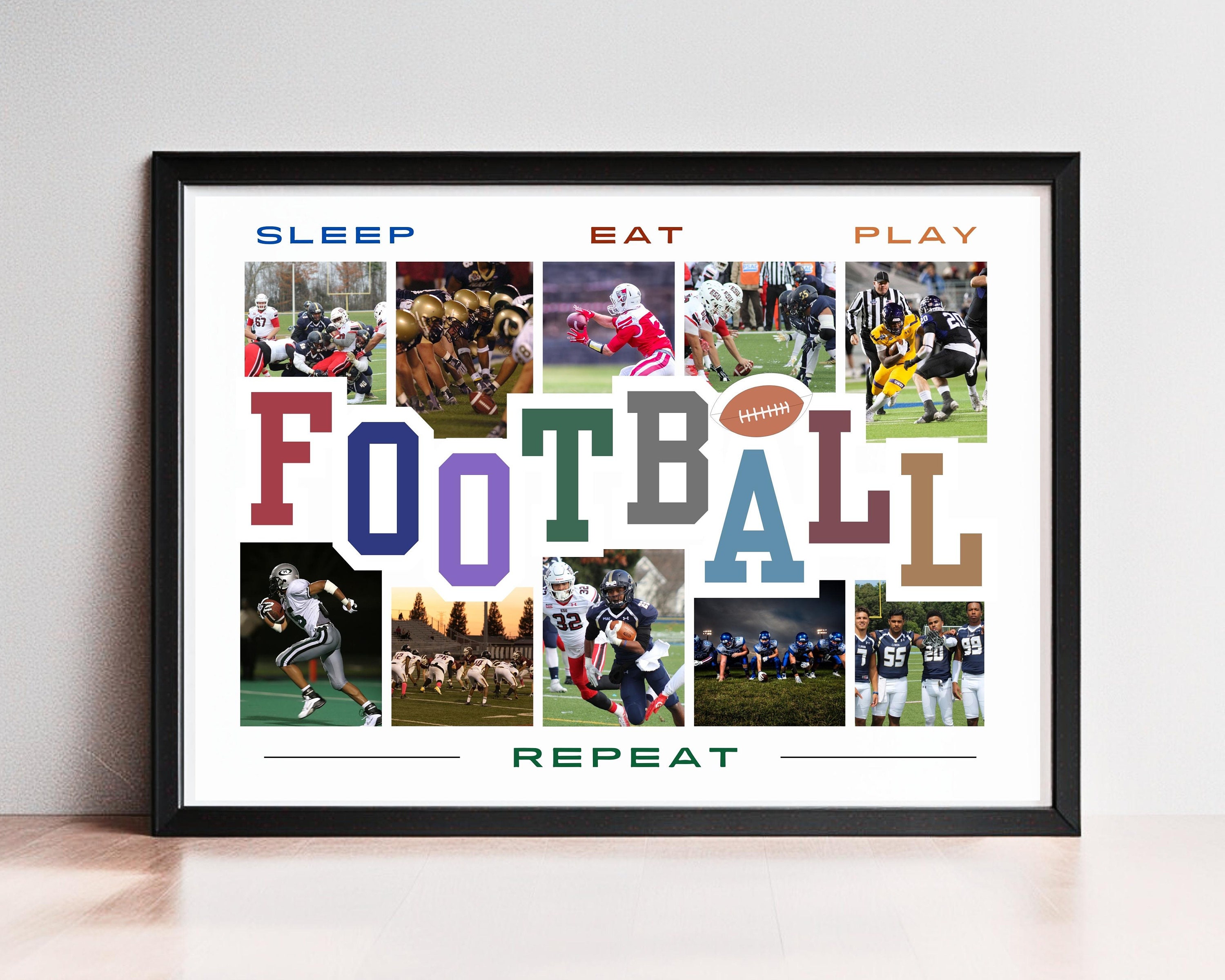 Editable 10-photo FOOTBALL Collage Canva TEMPLATE Sports Team - Etsy