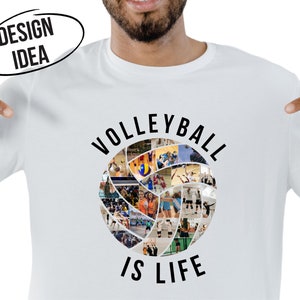 VOLLEYBALL Photo Collage Frame TEMPLATE Sports Team Poster Banner Sign ...