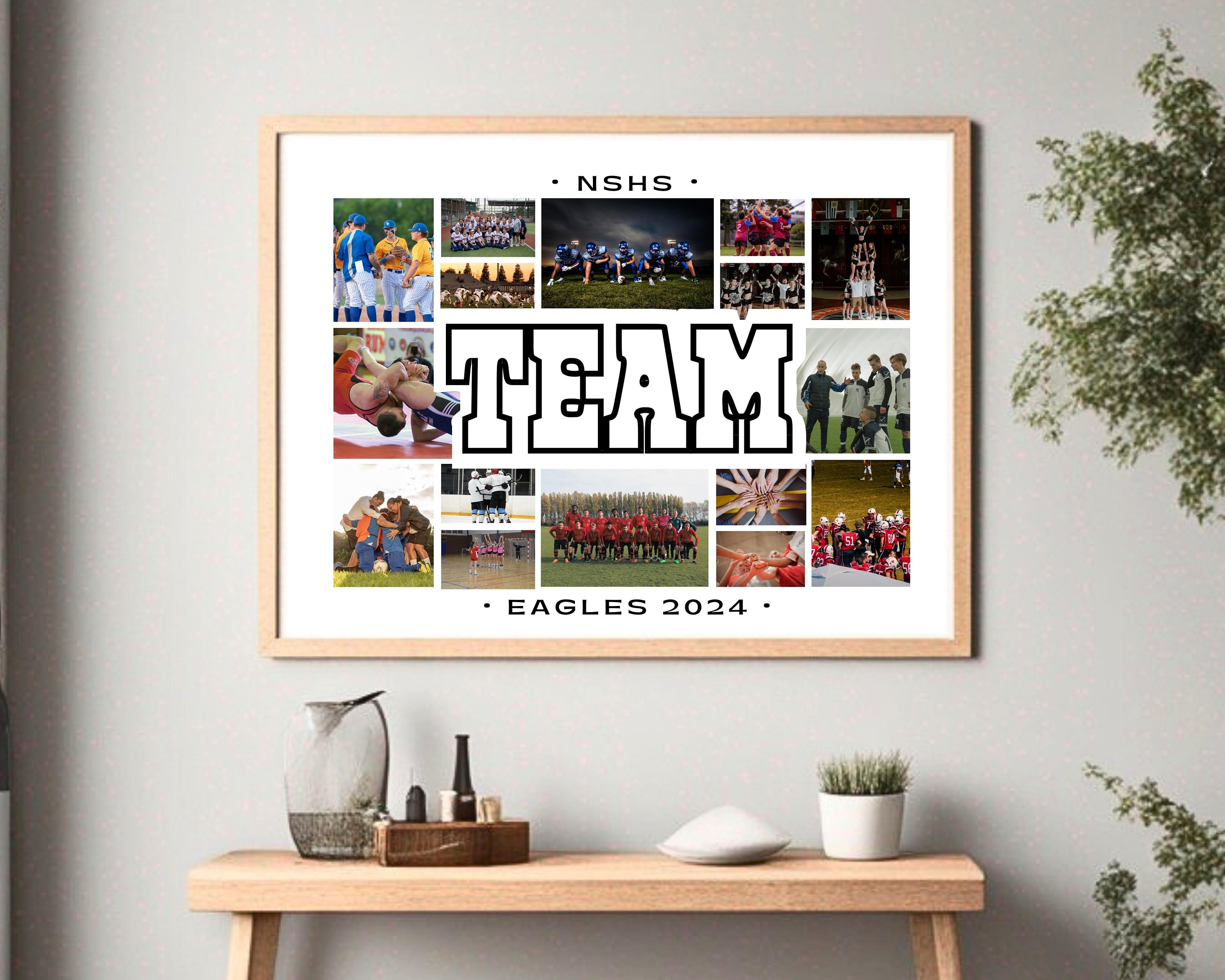 Editable 16-photo TEAM Word Collage Canva TEMPLATE Sports/office Poster ...