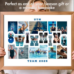 Editable SWIMMING Word Photo Collage TEMPLATE Printable Sports Team ...