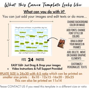Editable 24-photo BESTIES Word Collage TEMPLATE Custom DIY Printable ...