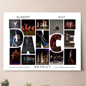 Editable 15-photo DANCE Word Collage Canva TEMPLATE Varsity Team Poster ...