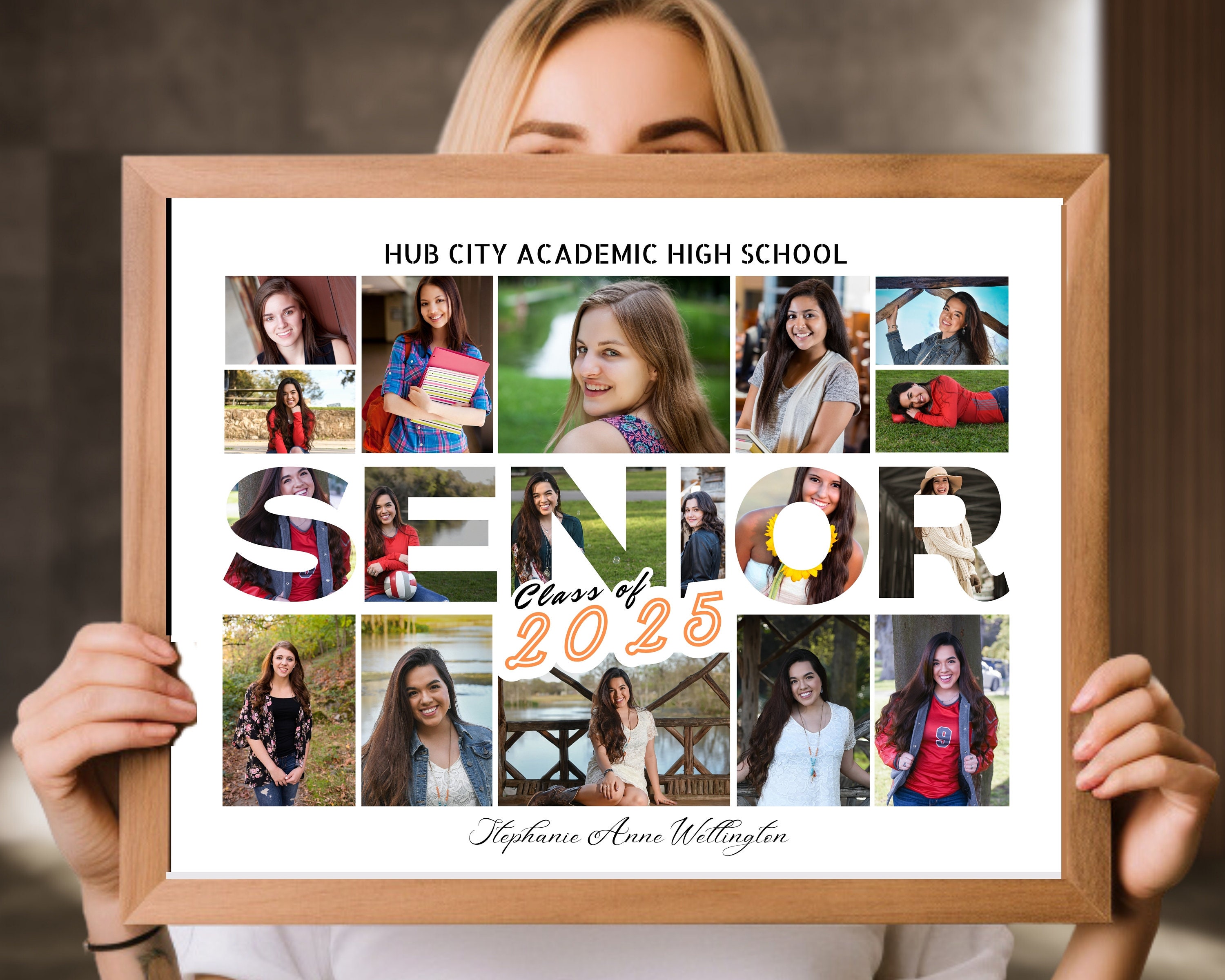 Editable SENIOR 2026 Photo Collage Poster Canva TEMPLATE, Printable ...