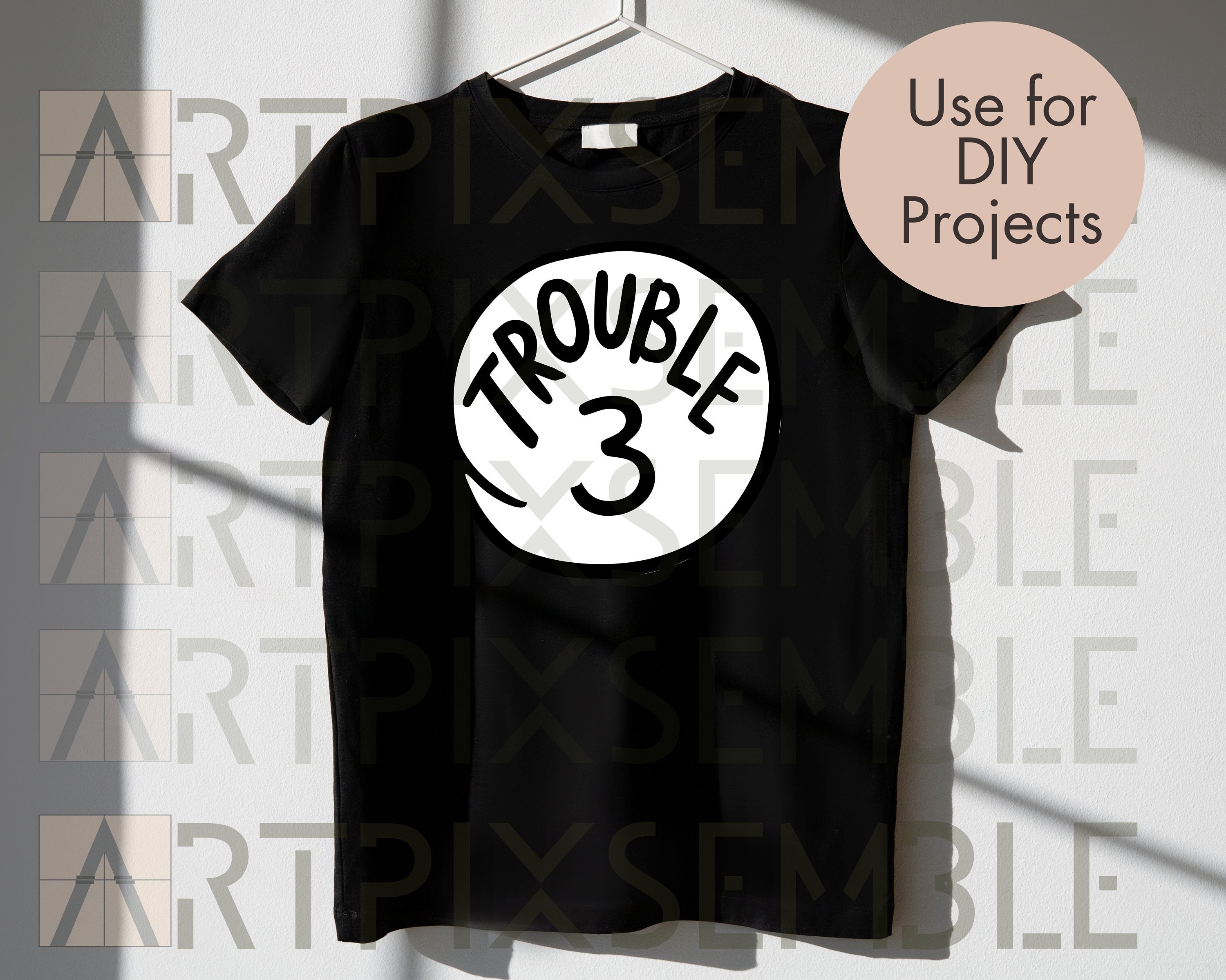 TROUBLE 3 Svg & Png Files Layered SVG / 5000x5000 Pixels Transparent ...