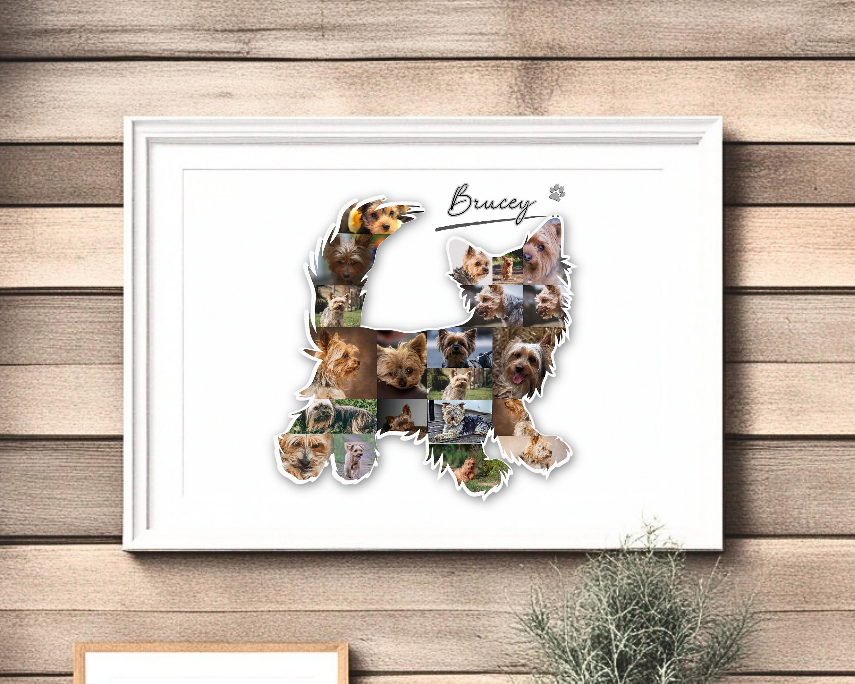 Editable Yorkie Mix DOG Photo Collage Canva TEMPLATE Printable Wall Art ...