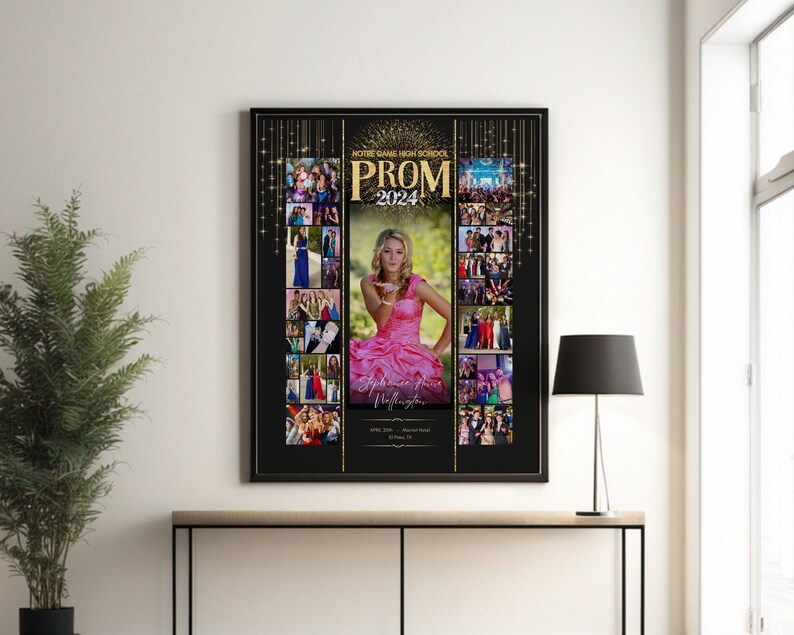Editable PROM 2024 Photo Collage Poster PLANTILLA 30 imágenes DIY ...