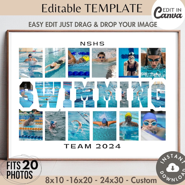 Swimming Photo Collage - Etsy