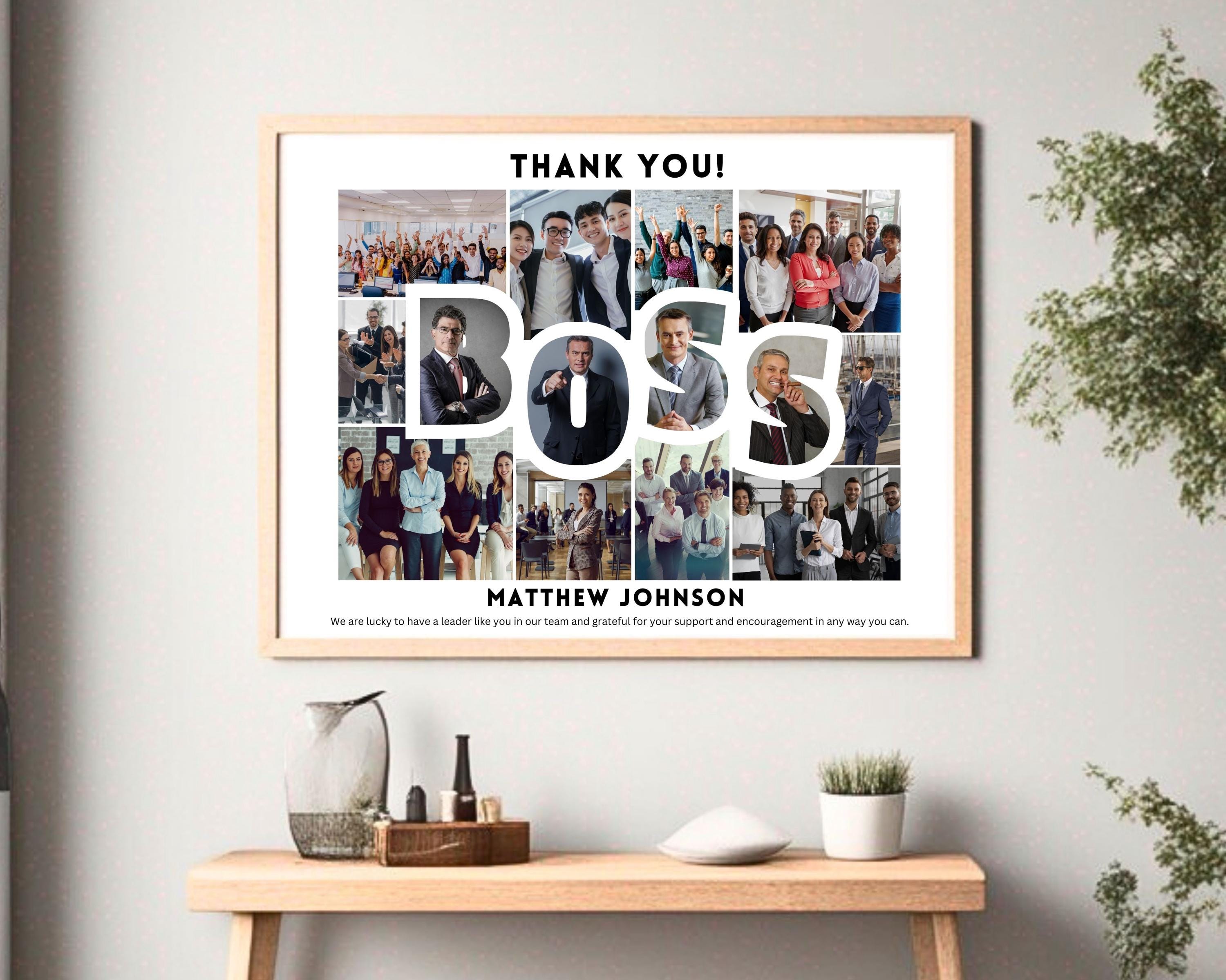 Editable BOSS Word Photo Collage Frame Canva TEMPLATE Printable Custom ...