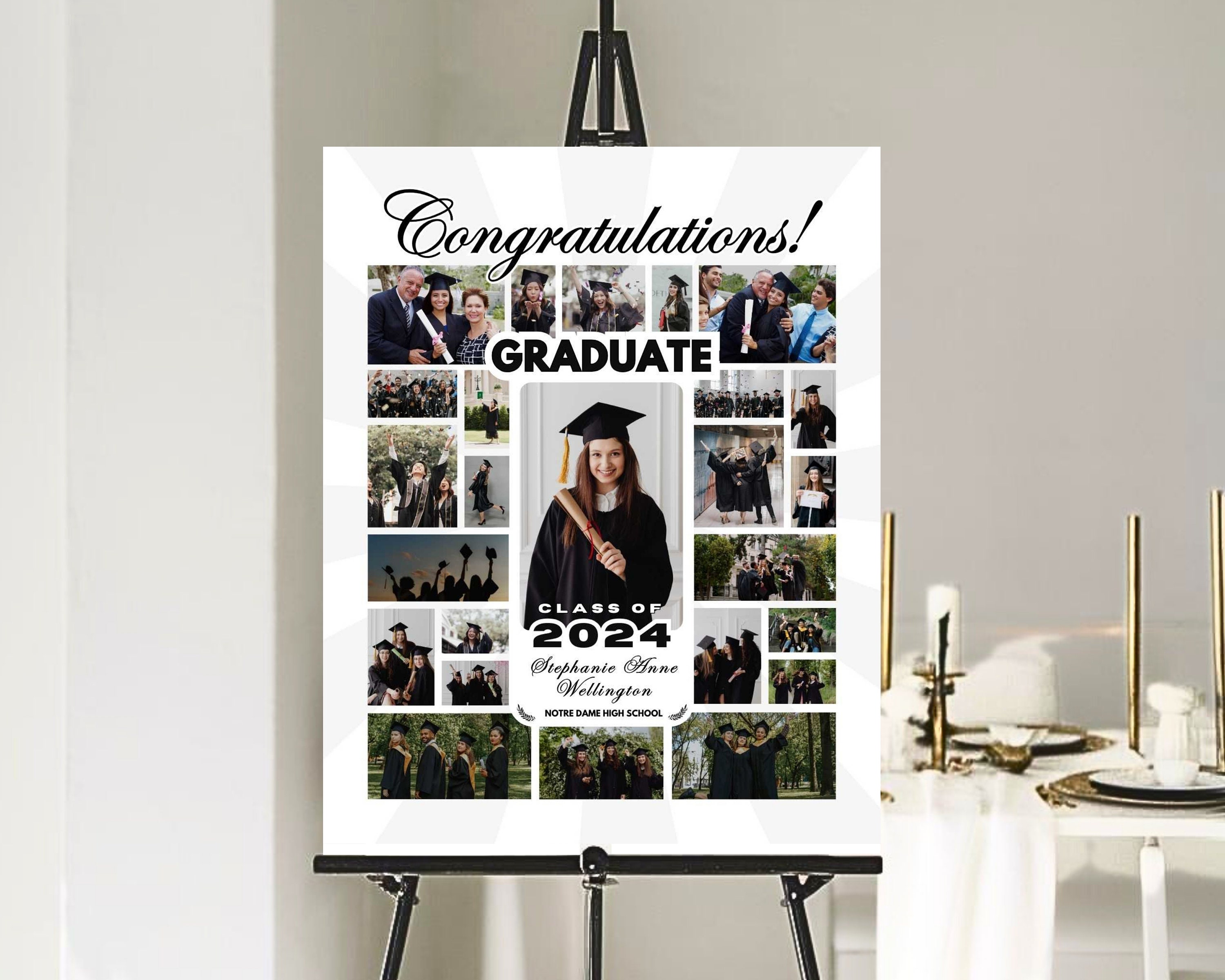 Editable 2024 GRADUATION Photo Collage Poster TEMPLATE, 25-picture ...