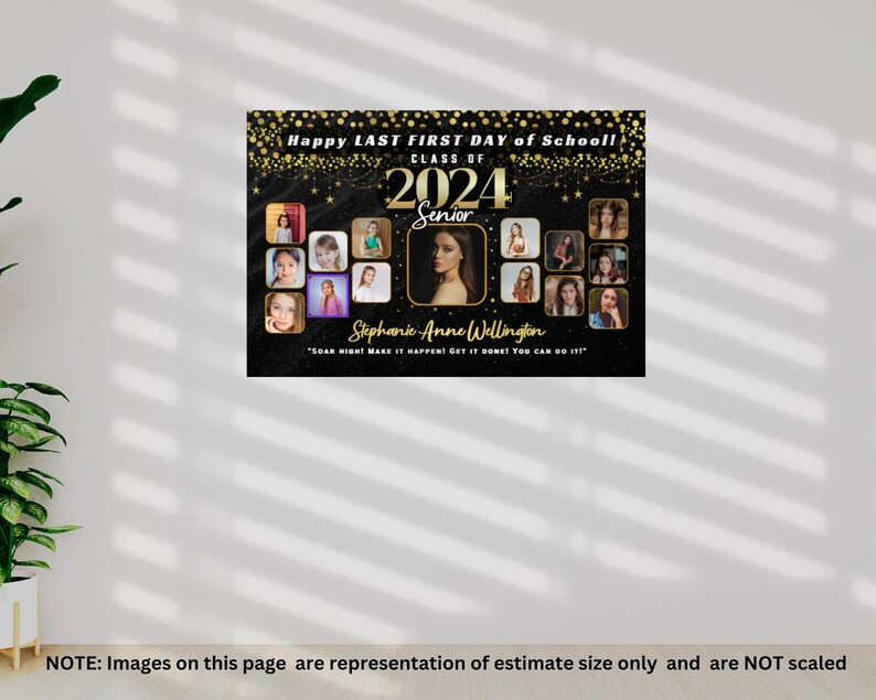24x36 2024 Graduation Photo Collage Poster/banner TEMPLATE Senior Last ...