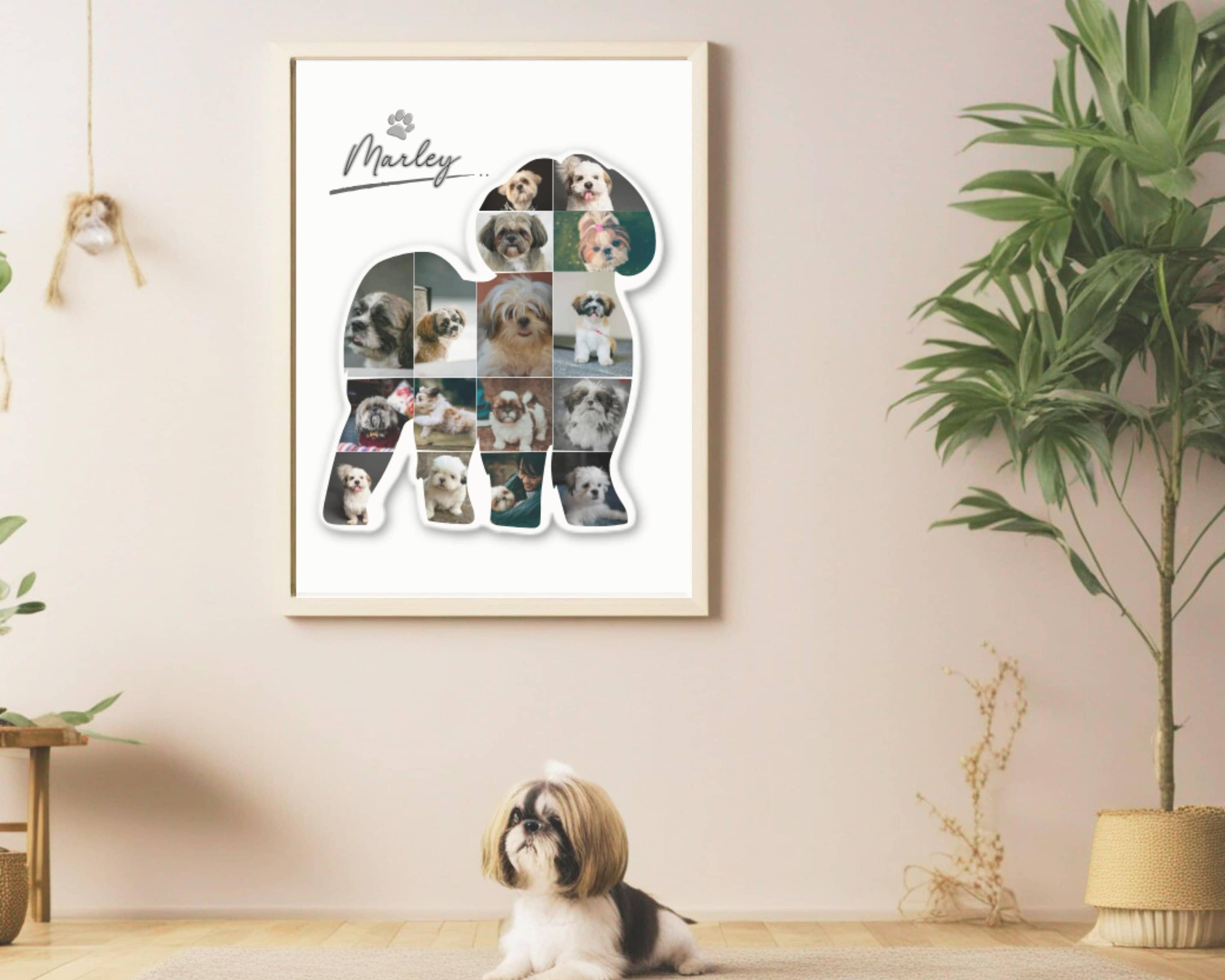 Shih Tzu DOG Photo Collage TEMPLATE Printable Custom Pet Memorial/loss ...