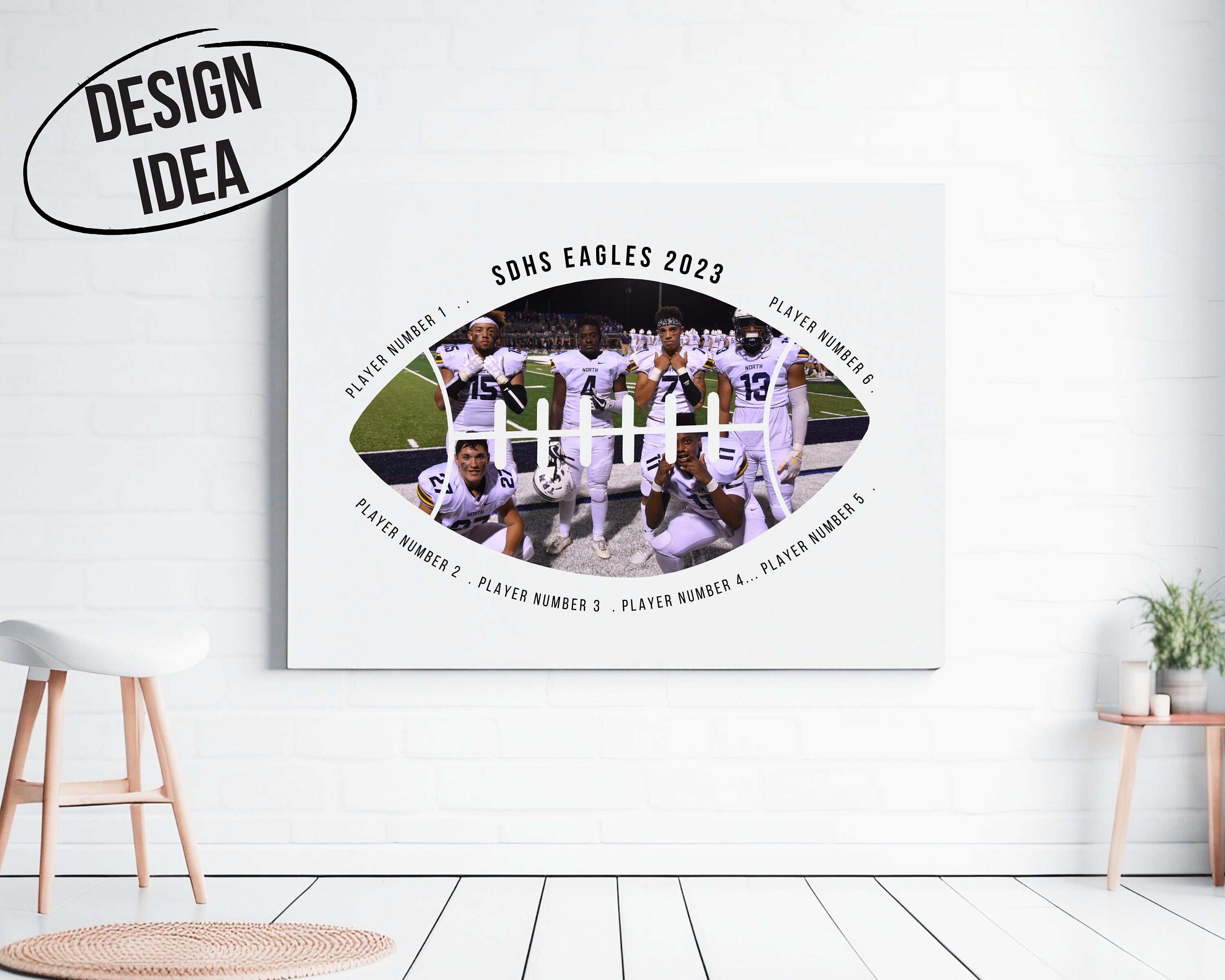 FOOTBALL Photo Frame TEMPLATE Sports Team Poster Banner Sign Custom ...