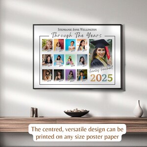 Through the Years Photo Collage Frame TEMPLATE Customizable Graduation ...