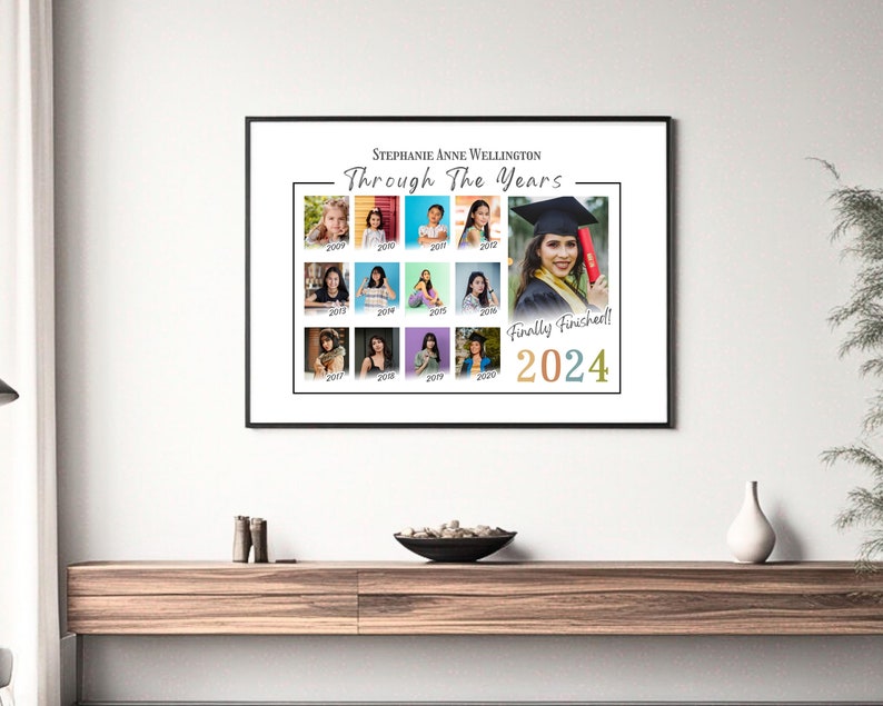 2024 Graduation Photo Collage TEMPLATE Portrait Storyboard Poster Gift ...