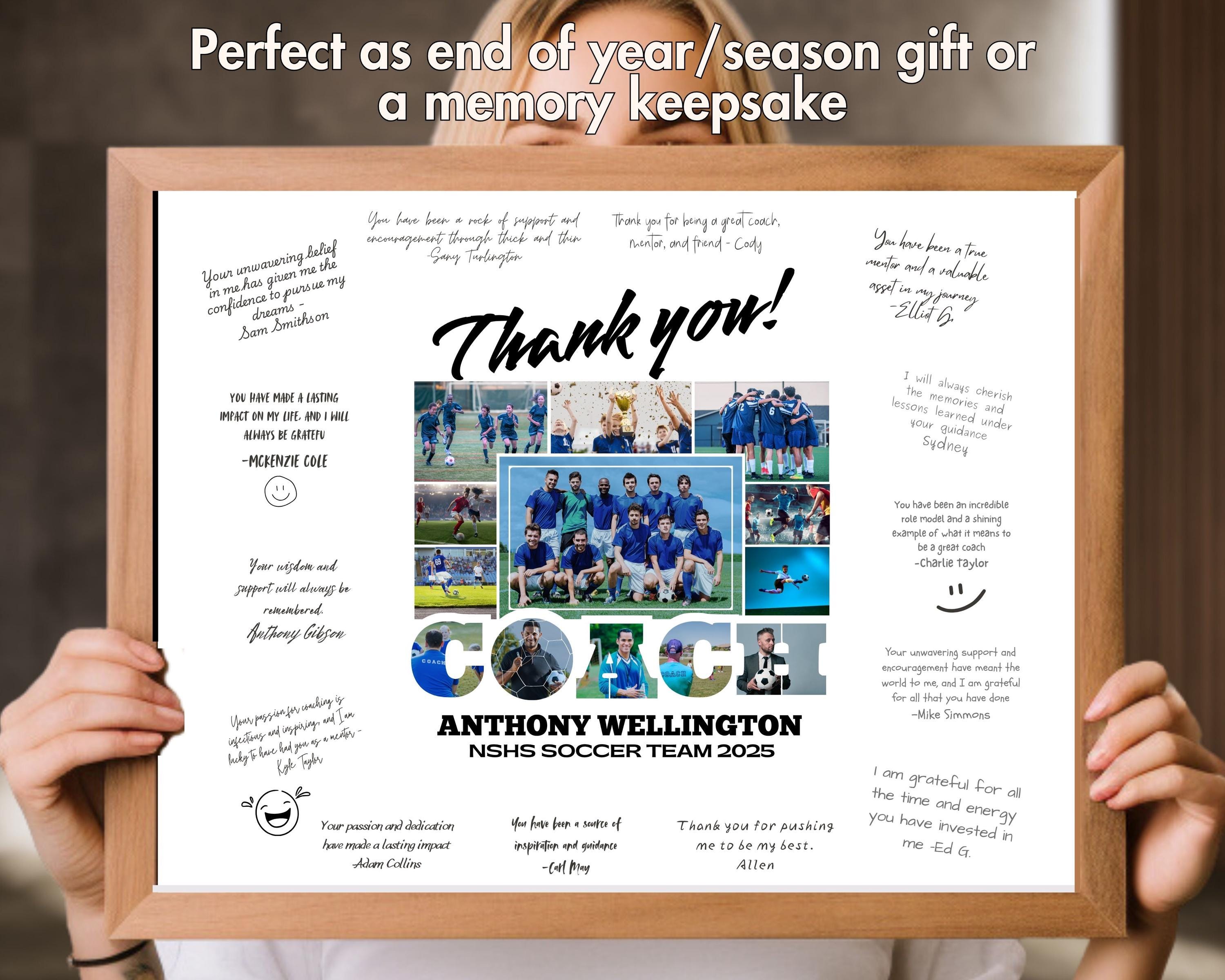 Editable Soccer COACH Signing Board TEMPLATE Photo Collage Sports Team ...