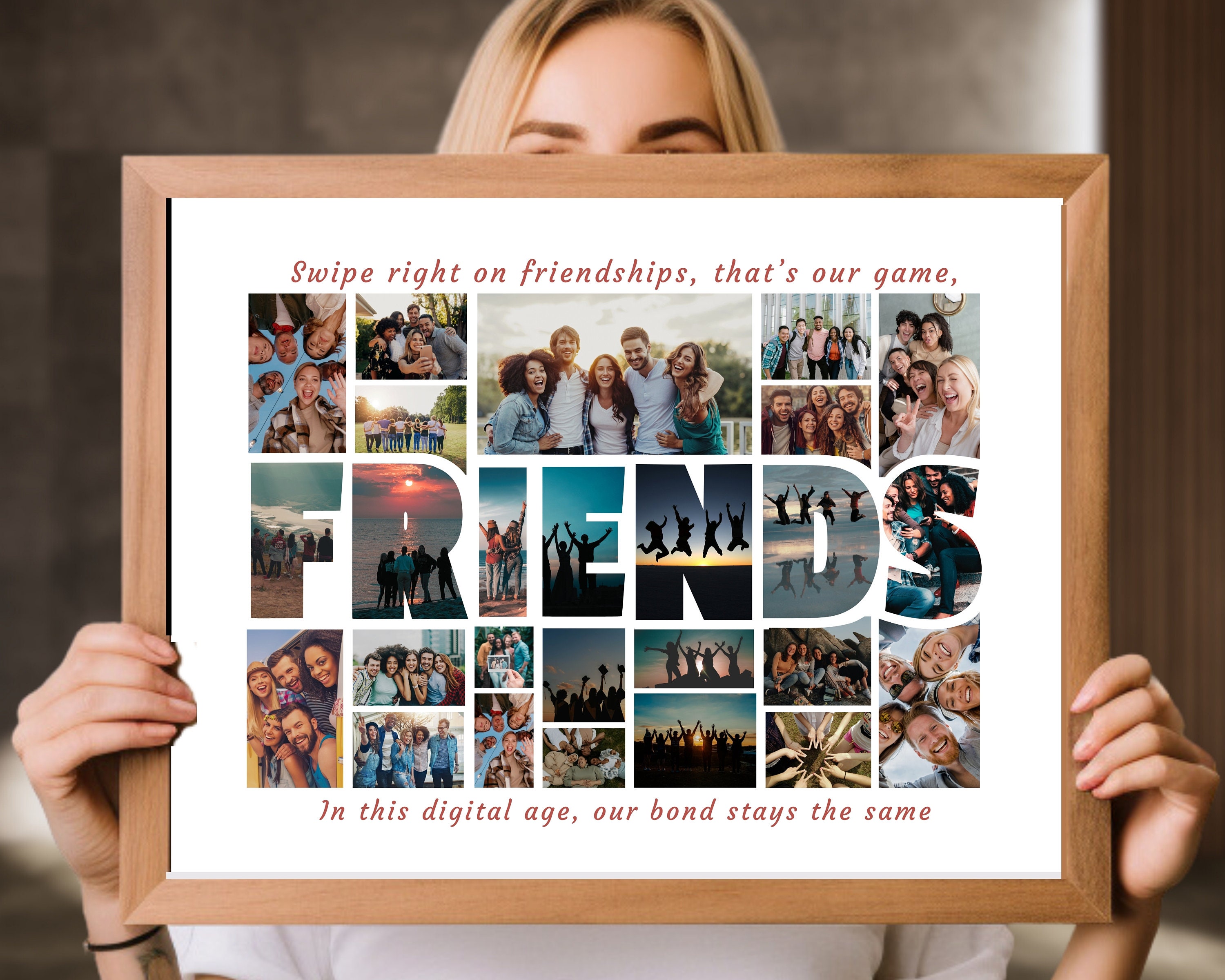 Editable 26-photo FRIENDS Collage TEMPLATE Custom DIY Printable ...