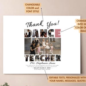 Dance TEACHER Signing Frame Canva TEMPLATE, Personalized Dancing Team ...