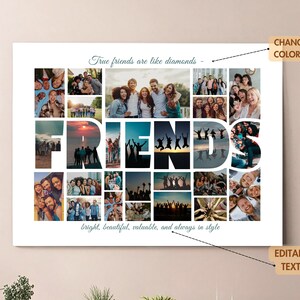 Editable 26-photo FRIENDS Collage TEMPLATE Custom DIY Printable ...