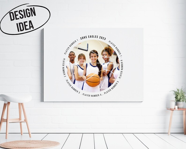 BASKETBALL Photo Frame TEMPLATE Sports Design Team Poster - Etsy