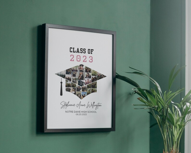 Graduation CAP Photo COLLAGE Design Project Poster Class - Etsy