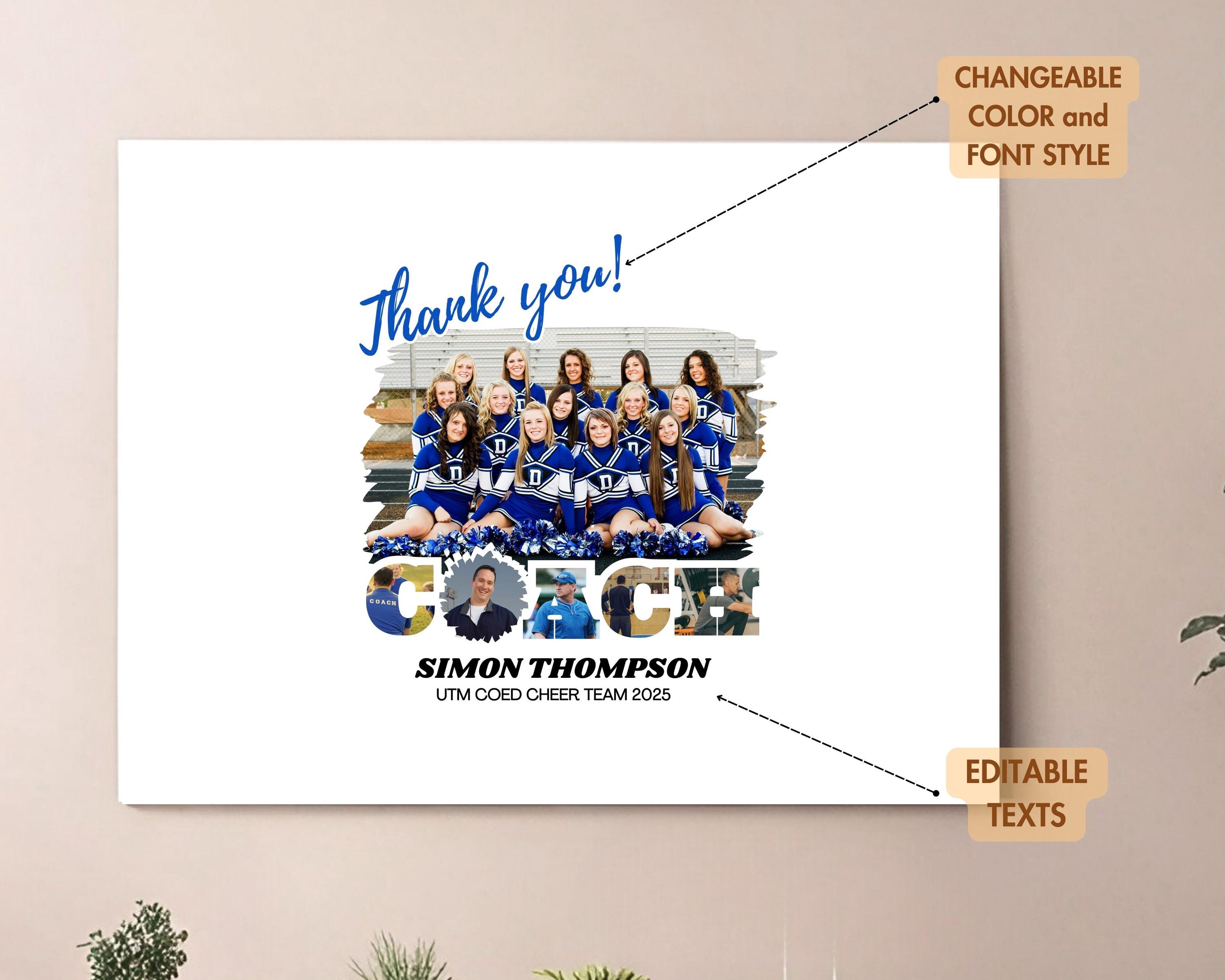 Editable Cheer COACH Signing Frame TEMPLATE Printable Squad Team Write ...