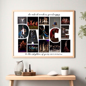 Editable 15-photo DANCE Word Collage Canva TEMPLATE Varsity Team Poster ...
