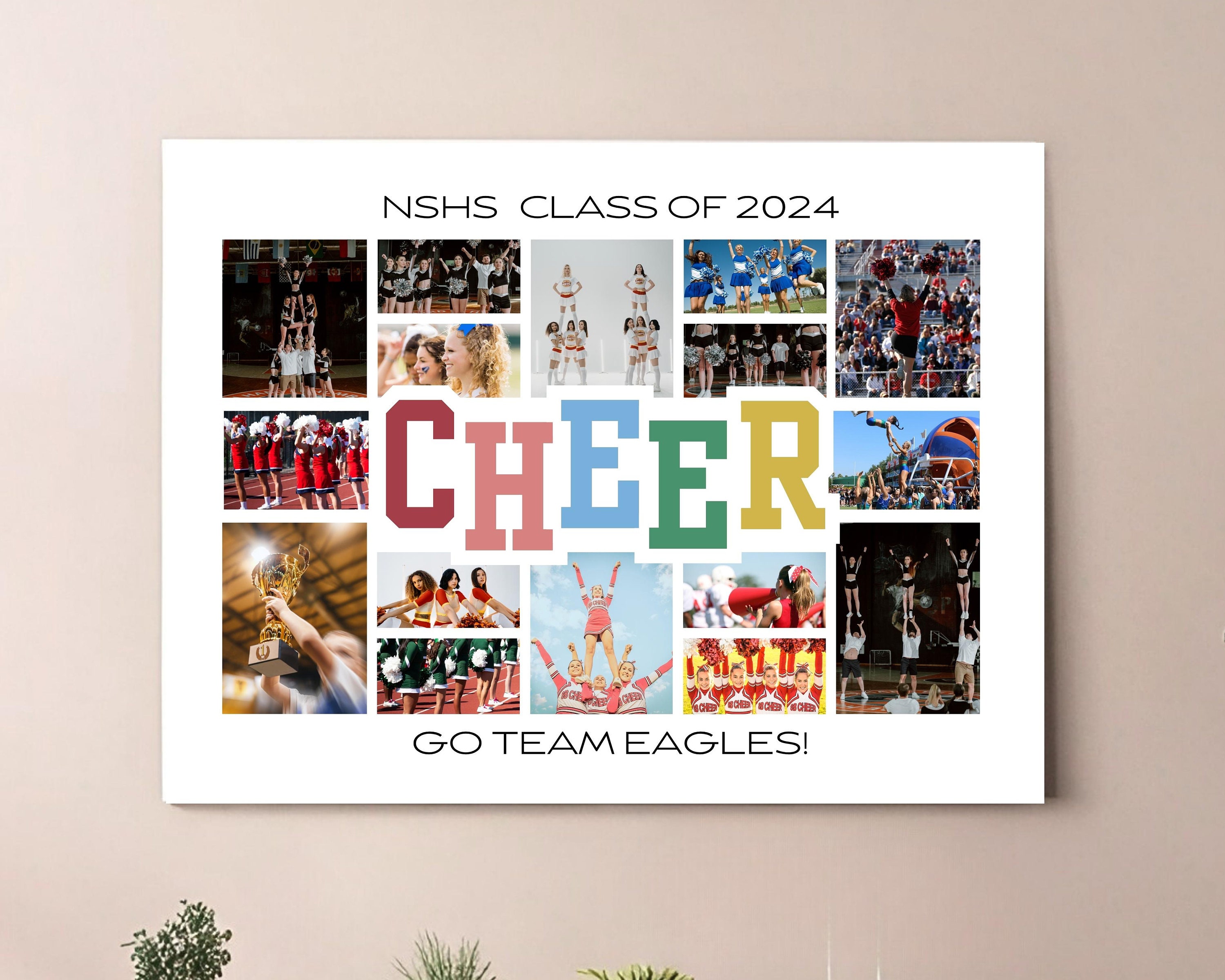 Editable CHEER 16-photo Collage Canva TEMPLATE Custom Sports Team ...