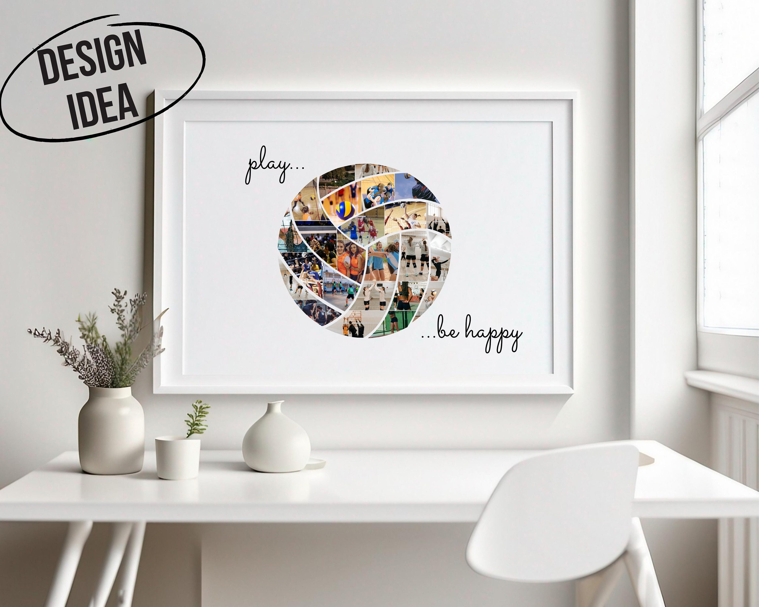 VOLLEYBALL Photo Collage Frame TEMPLATE Sports Team Poster - Etsy