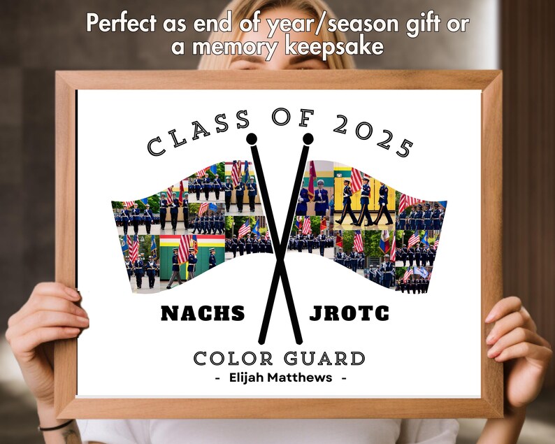 Color Guard Flags Photo Collage Frame TEMPLATE Editable in Canva Custom ...