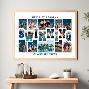 Editable SWIMMING Word Photo Collage TEMPLATE Printable Sports Team ...