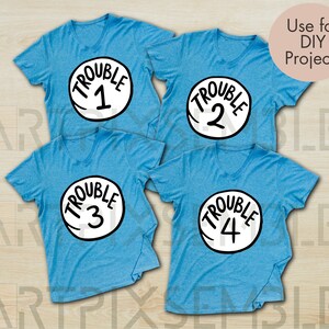 TROUBLE 1 2 3 4 Svg & Png Files Layered SVG Transparent 4500x4500 ...