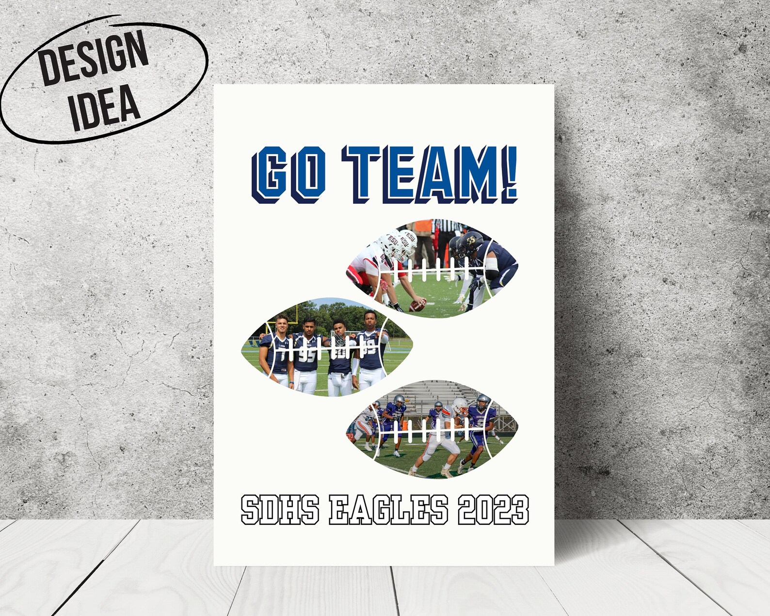 FOOTBALL Photo Frame TEMPLATE Sports Team Poster Banner Sign Custom ...