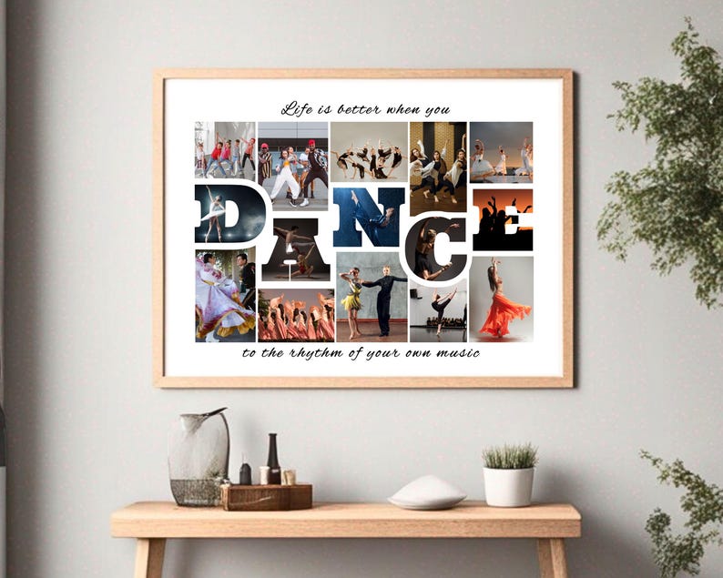 DANCE Word Photo Collage Frame Canva TEMPLATE Varsity Team Senior Night ...