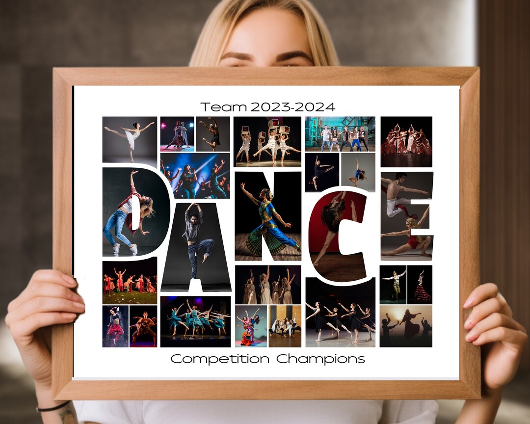 Contemporary DANCE Photo Collage Word Frame Canva TEMPLATE, Printable ...