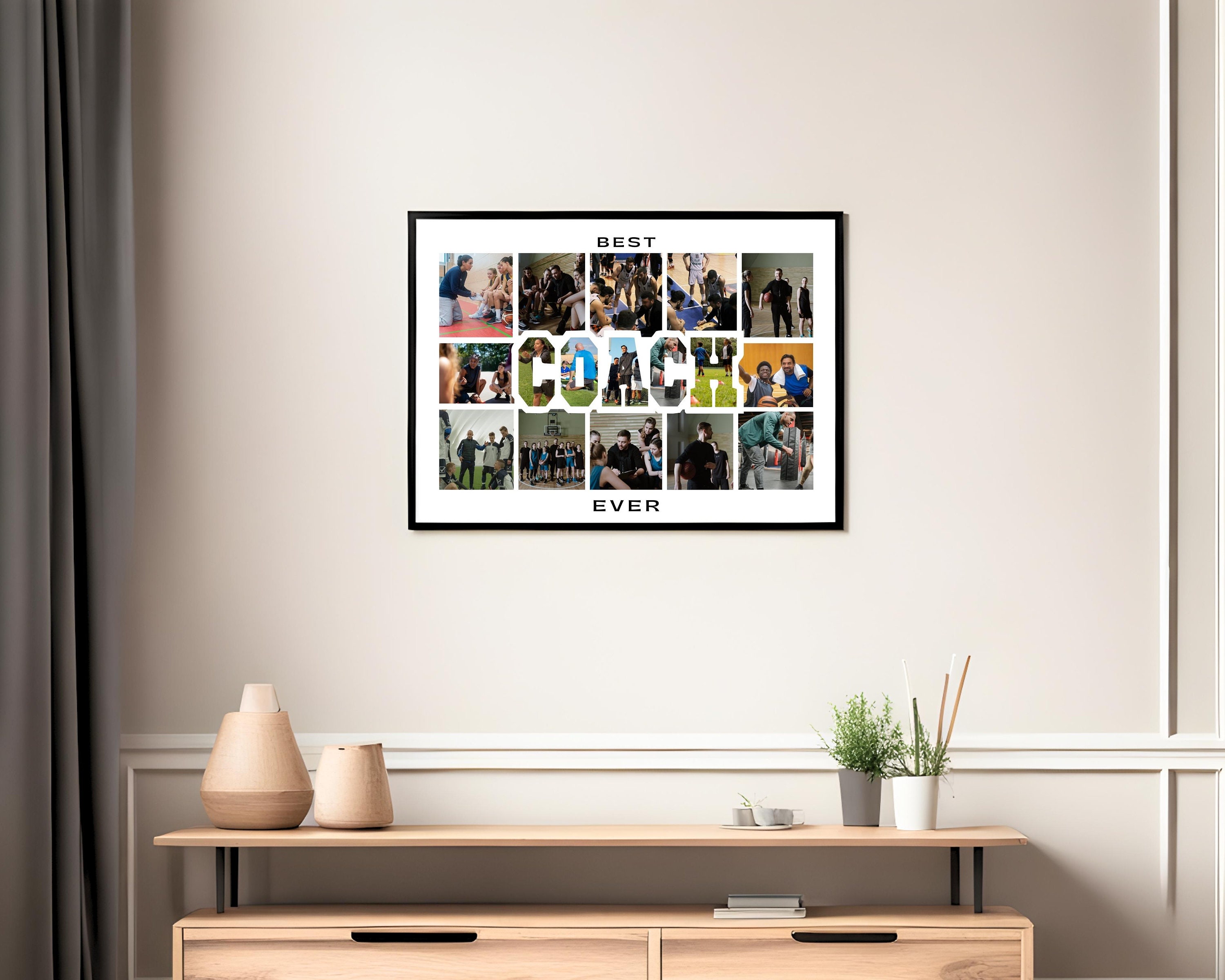 Editable 17-photo COACH Collage Canva TEMPLATE Sports Team Game Poster ...